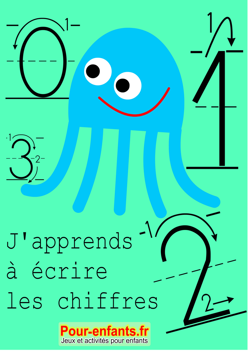Ebook Apprendre à écrire les chiffres en maternelle. Nombres de 0 à 9 ...